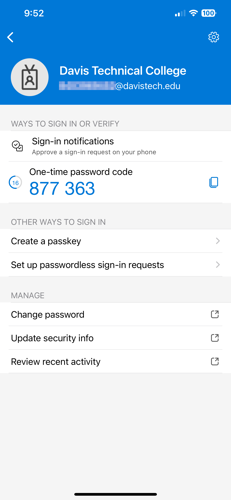 Mobile Verification Code | Davis Technical College